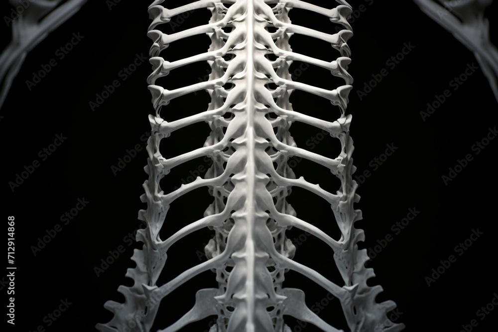 X-ray scan of the spinal cord and ribs Stock Illustration | Adobe Stock