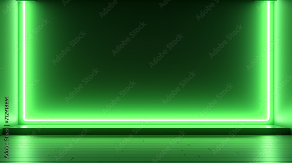 Professional 3D Studio Interior: Green Screen with Neon Frame, Expert ...