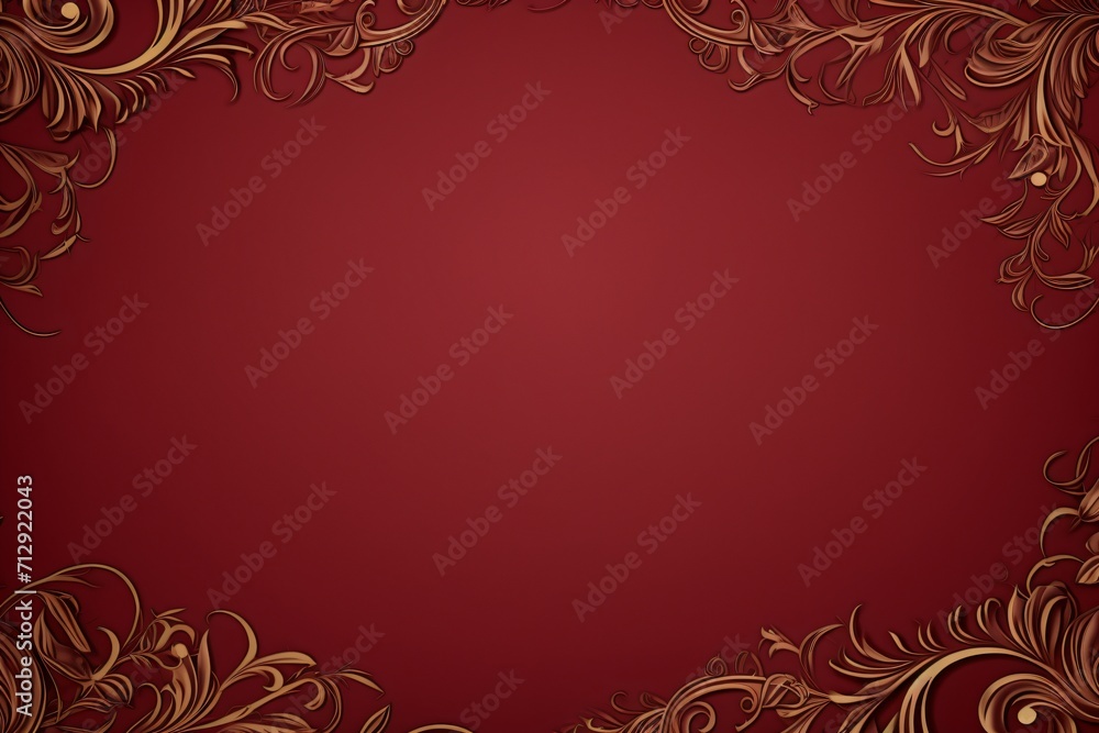 Card design with red background and golden frame borders Stock ...