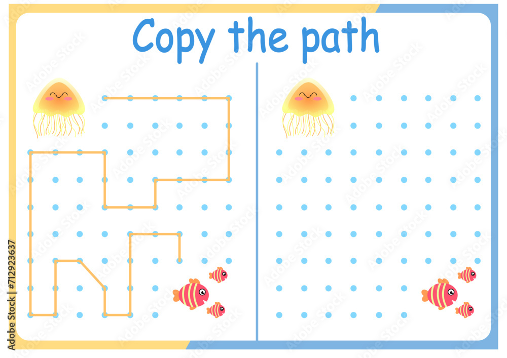 Cute Animals activities for kids. Copy the path . Logic games for ...