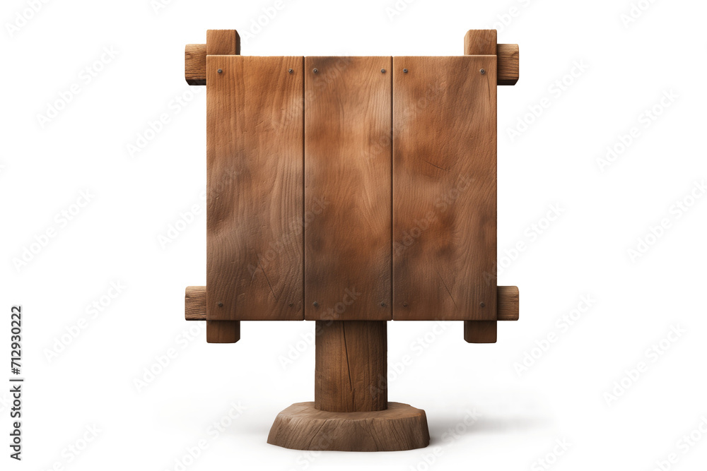 Empty hanging wooden rustic sign board isolated on transparent PNG or ...