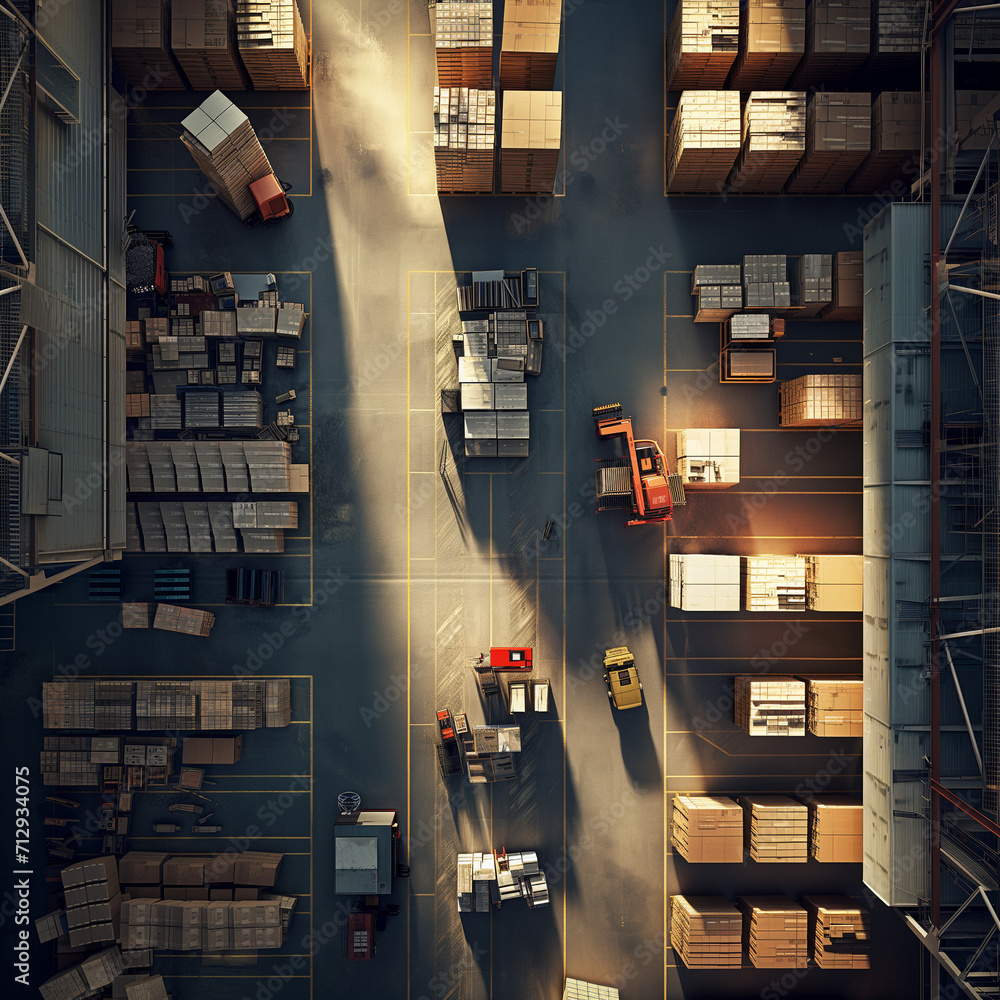 Logistics Center Operations from Bird's-Eye View. Bird's-eye view ...