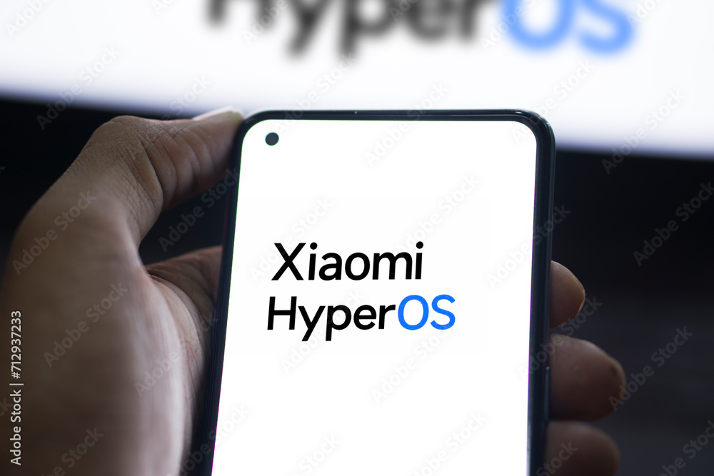 Dhaka, Bangladesh - 19 January 2024: Xiaomi HyperOS on smartphone ...