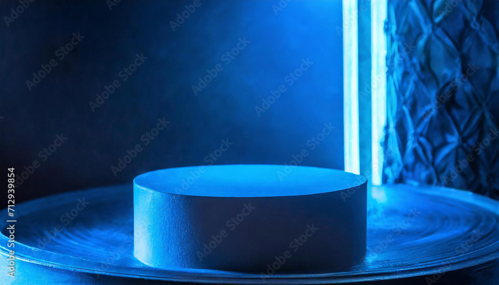 Prepare to be captivated by a blue round table, accentuated by a ...