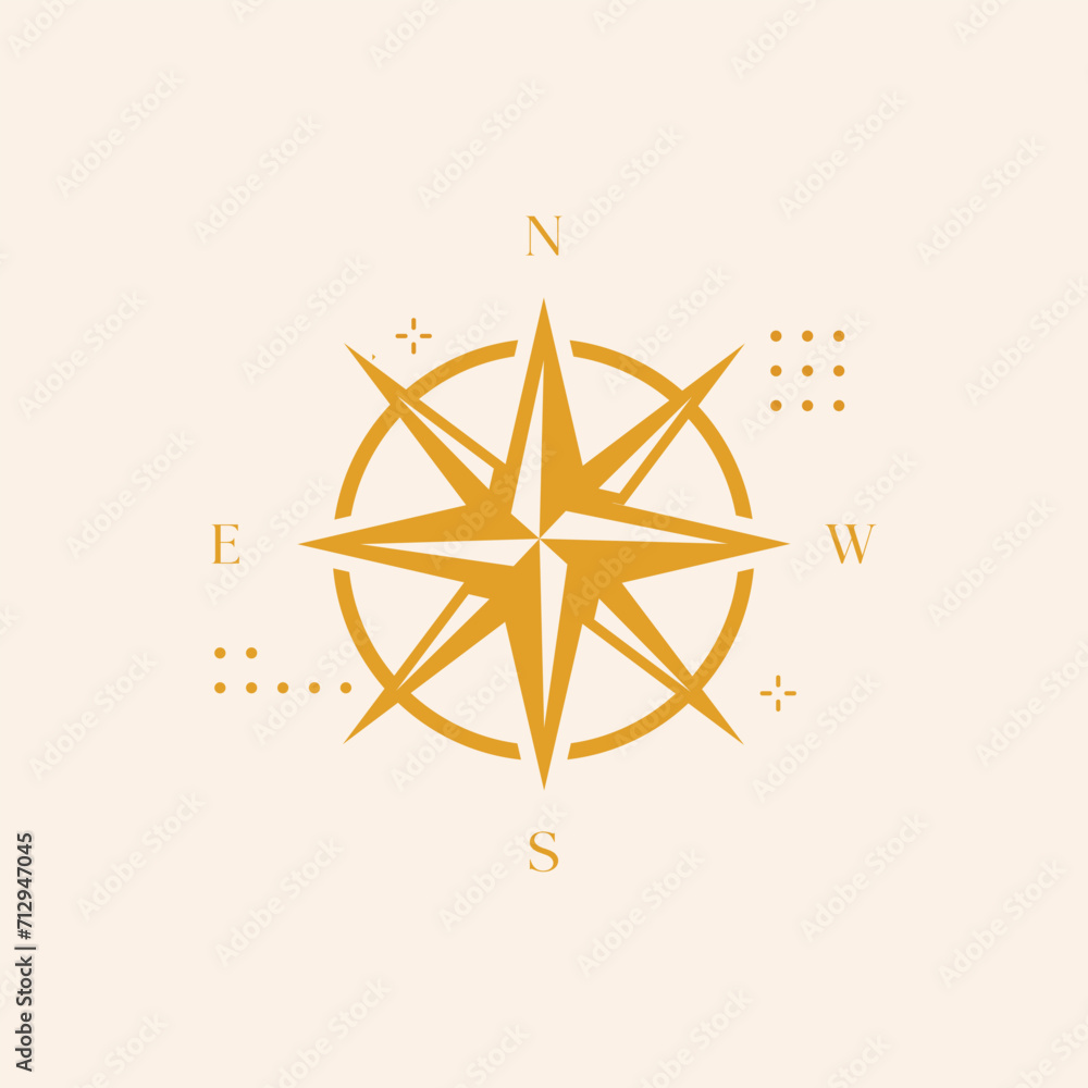 Vector compass rose with North, South, East and West indicated Compass ...