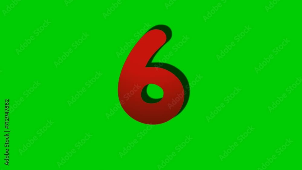 Number 6 six sign symbol animation motion graphics on green screen ...