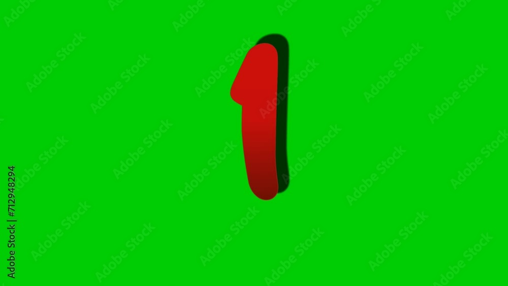 Number 1 one sign symbol animation motion graphics on green screen ...