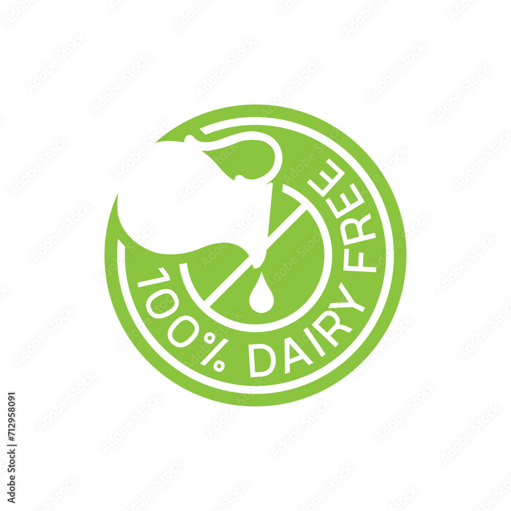 Vetor de Dairy free icon. Healthy foods ingredient warning symbols ...