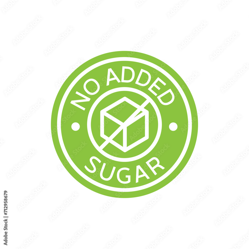 Vetor de No added sugar icon. Healthy foods ingredient warning symbols ...