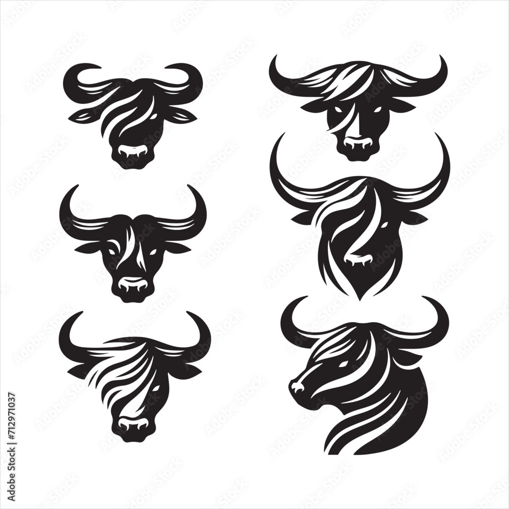 Prowess Unleashed: Ox Silhouette Capturing the Potent Energy and ...