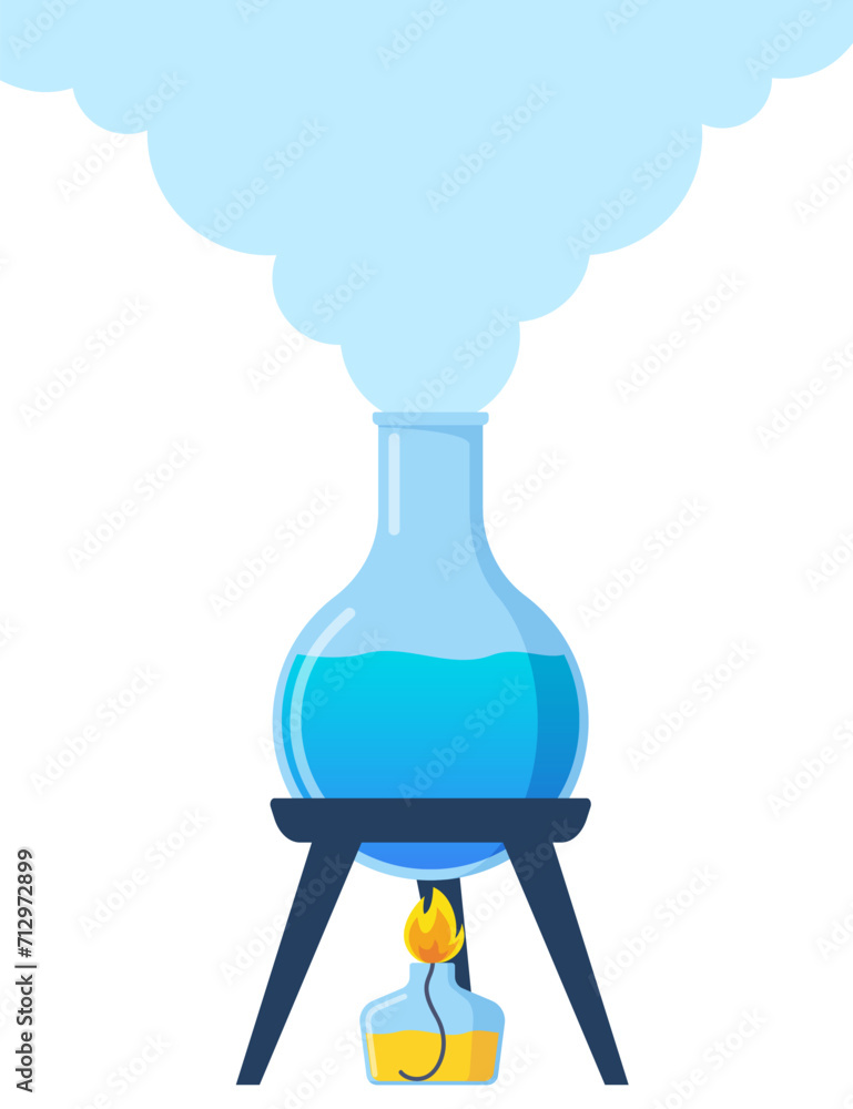 Test tube is heated over the fire of a spirit lamp, a burner. Chemistry ...
