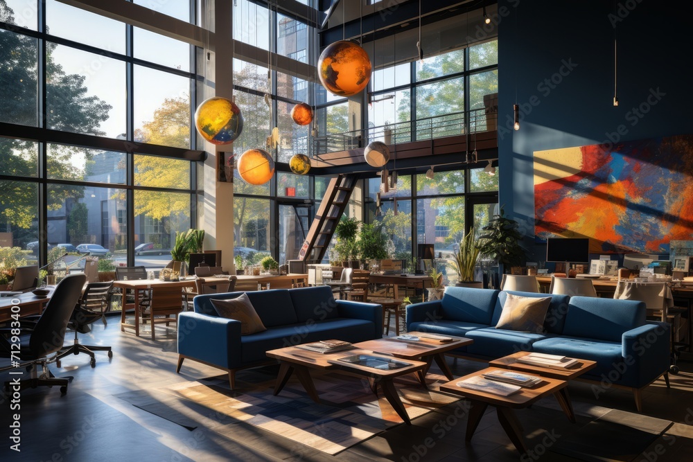Collaborative workspace within a co-working facility, where ...