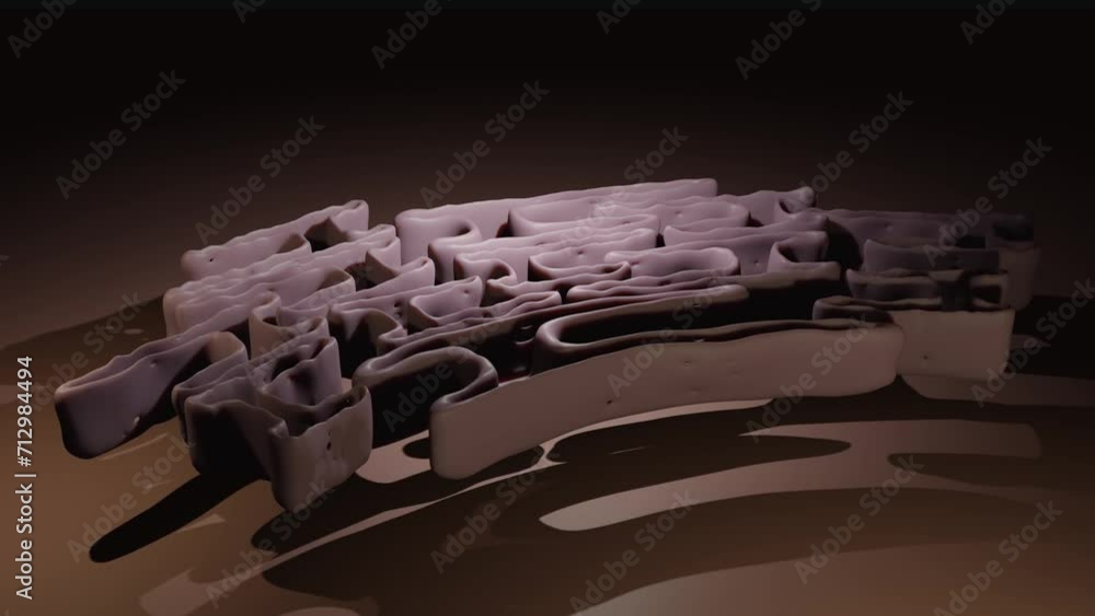 Endoplasmic Reticulum 3d animation. Isolated cell organelle. Biology ...