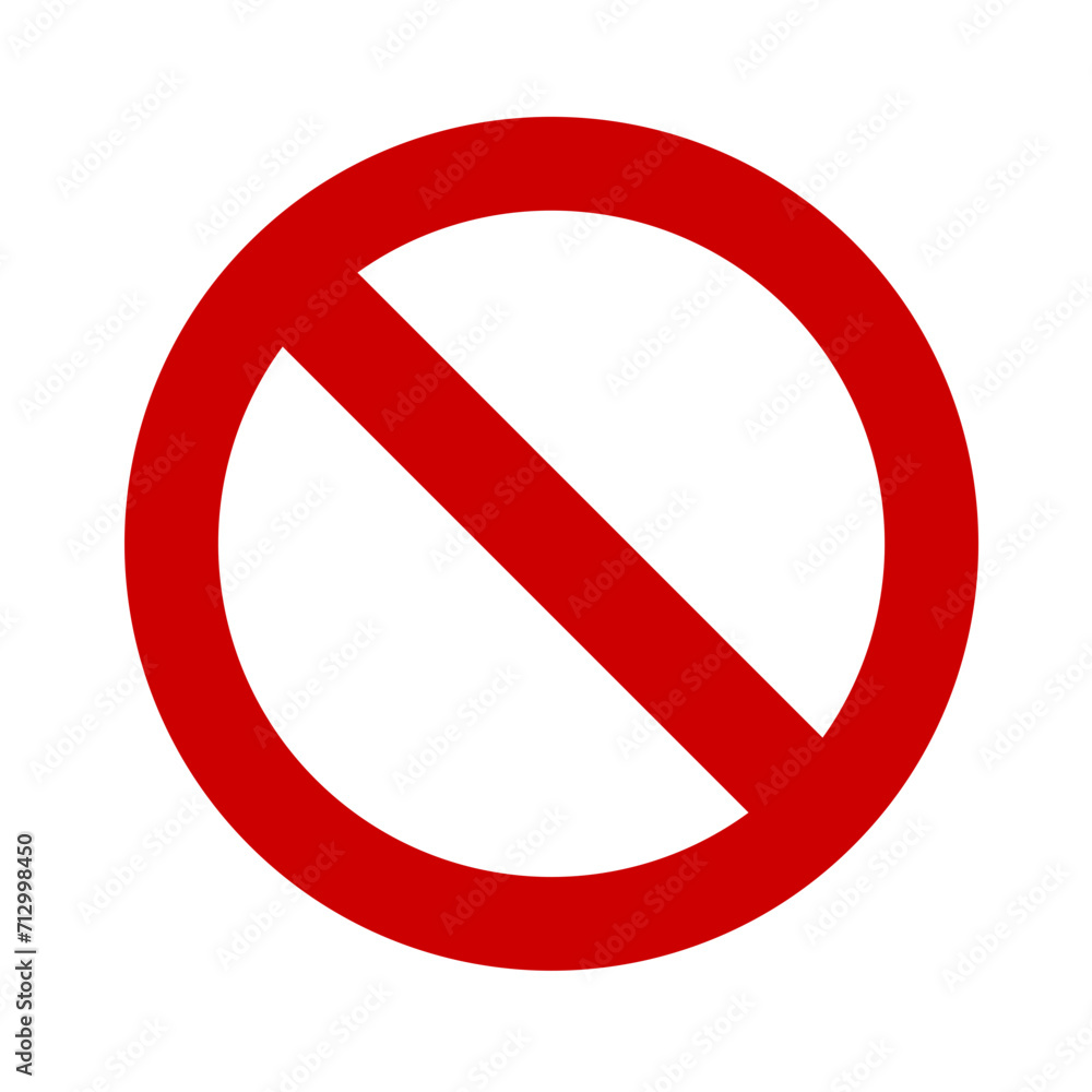 Prohibition circle symbol. Red ban banned icon. Stop sign. Forbidden ...