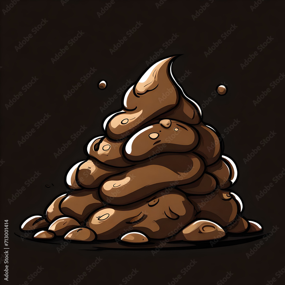 cartoon drawing of a pile of poop feces Stock Illustration | Adobe Stock