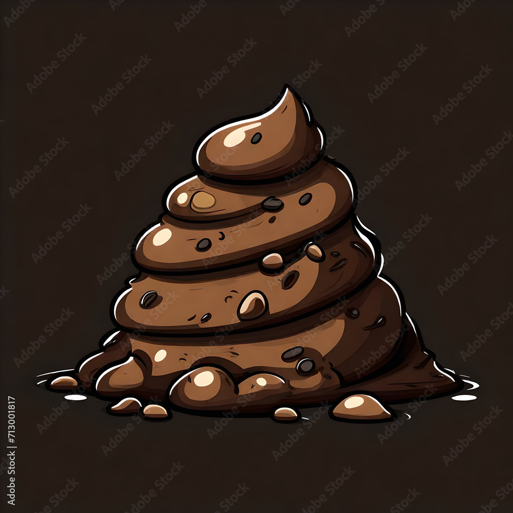 cartoon drawing of a pile of poop feces Stock Illustration | Adobe Stock