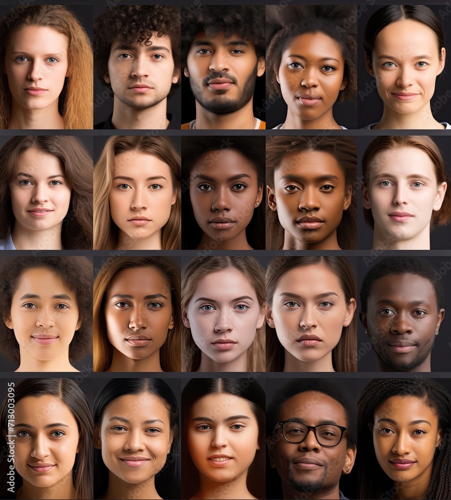 Model management. A series of portraits representing variety and ...