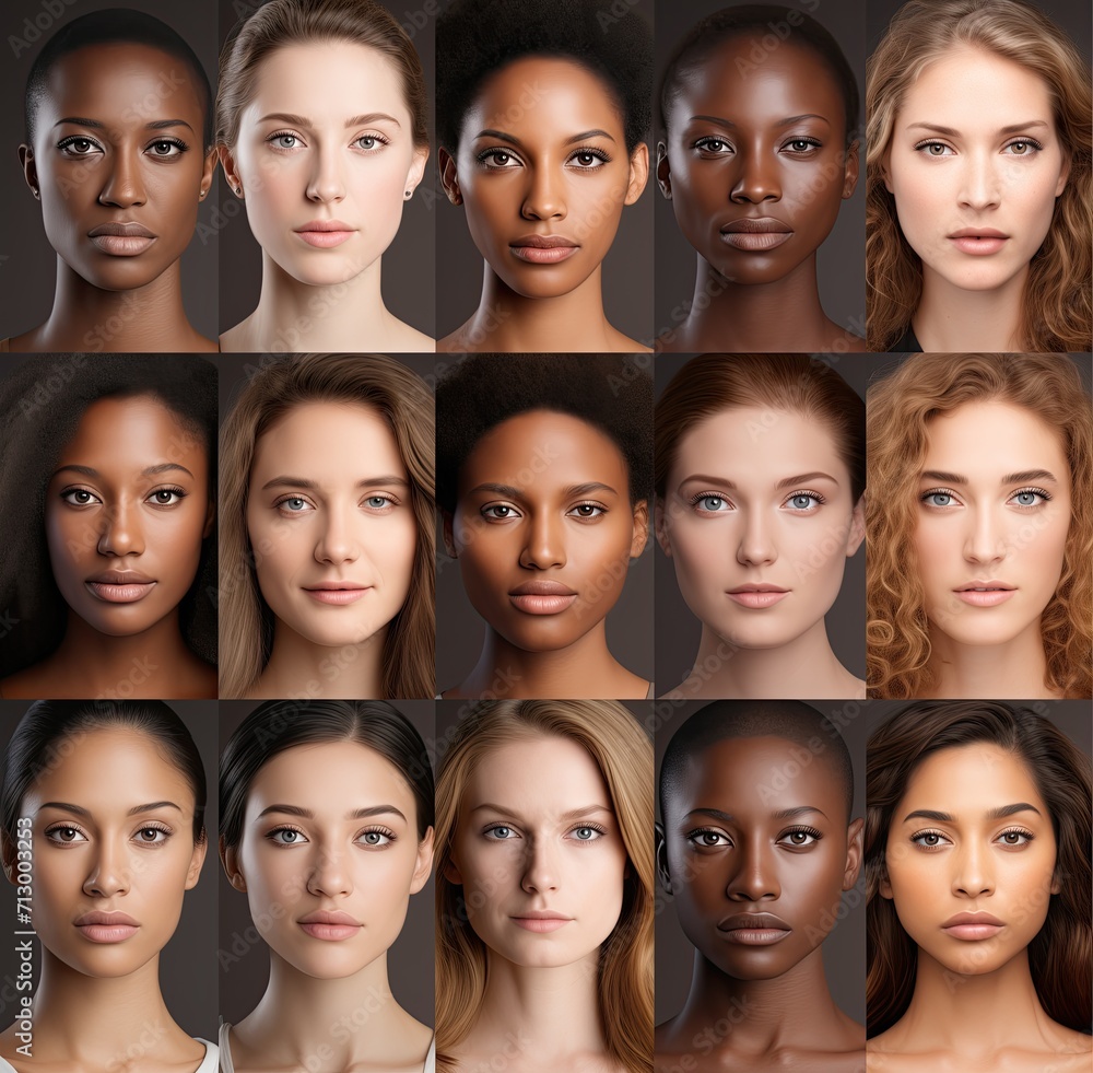 Model management. A series of portraits representing variety and ...