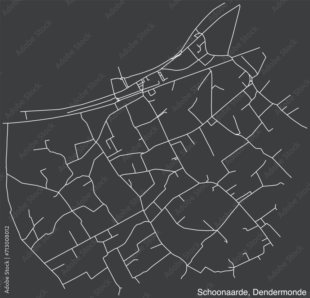 Detailed hand-drawn navigational urban street roads map of the ...