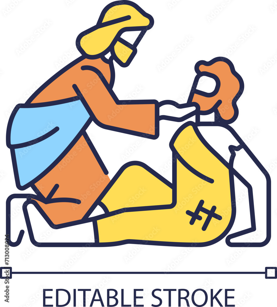 Good samaritan RGB color icon. Parable told by Jesus Christ. Samaritan ...