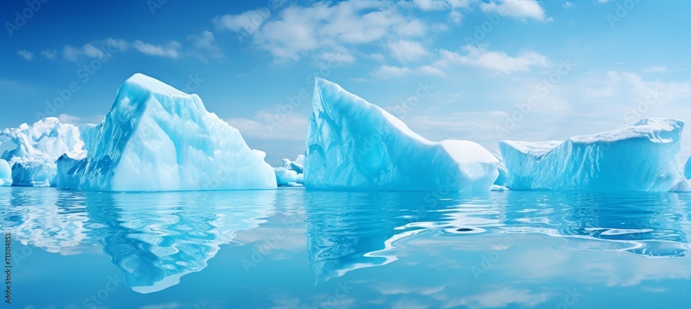 Melting arctic ice sheets from global warming, climate change, and ...