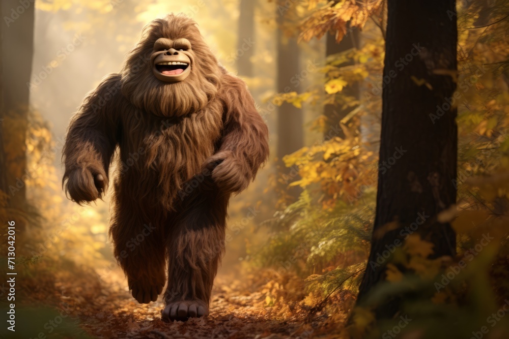 Bigfoot Spotted Walking Amongst Dense Forest Trees in a Breathtaking ...