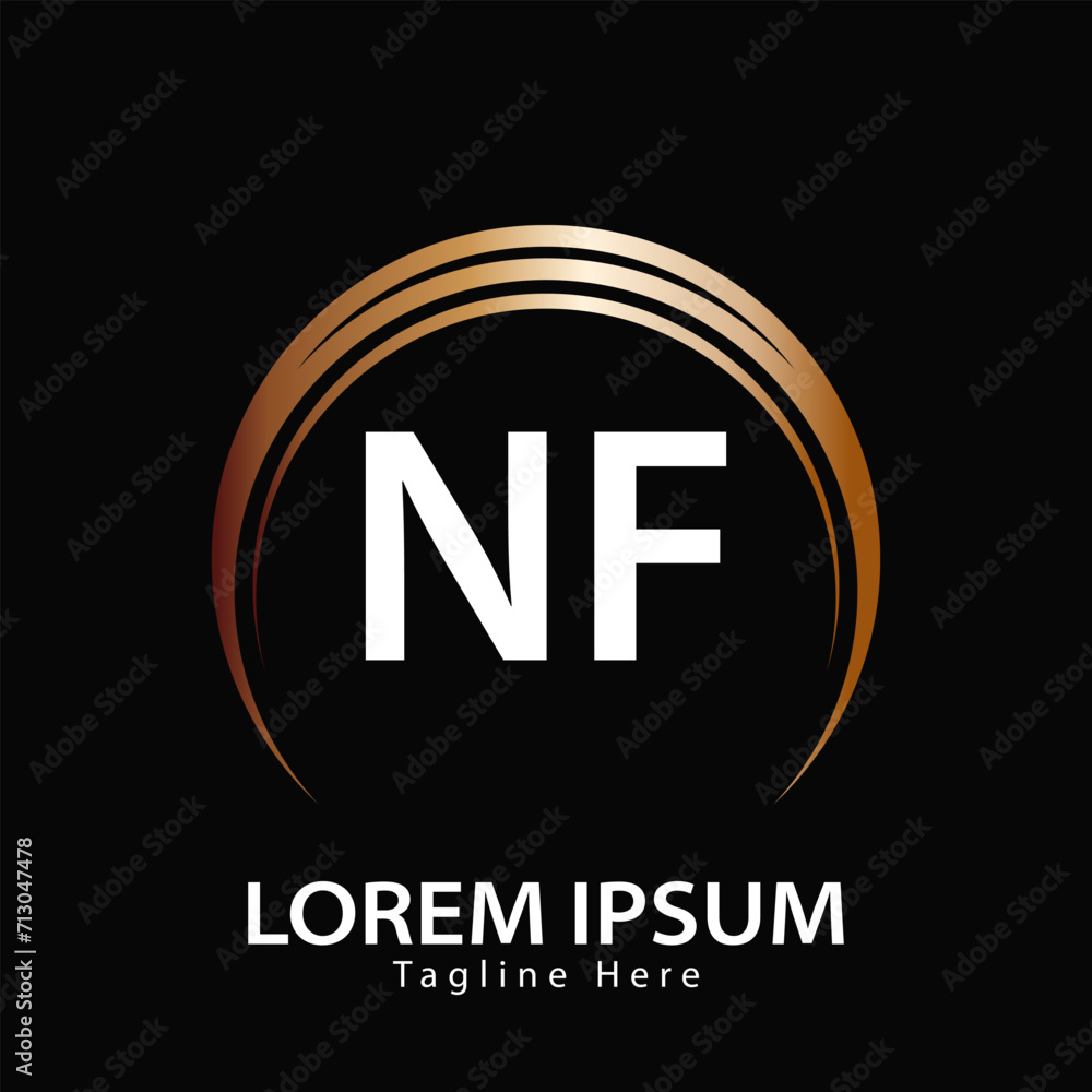 letter NF logo. NF logo design vector illustration for creative company ...