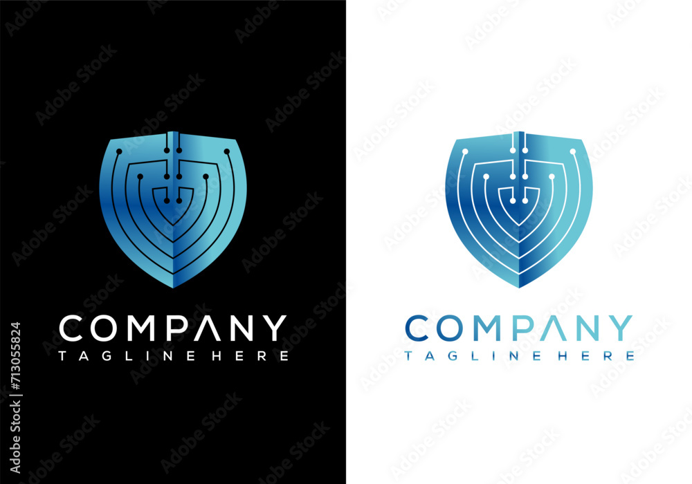 Premium vector logo shield concept for cyber security background black ...