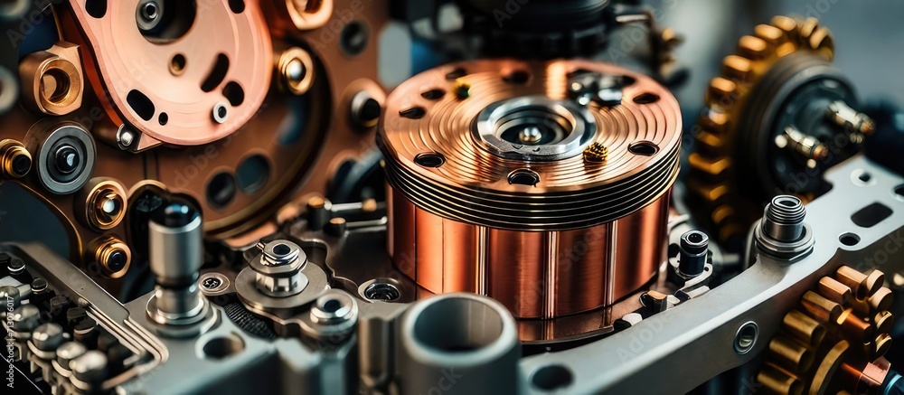 Mechanical Symphony A detailed closeup revealing the precision and ...