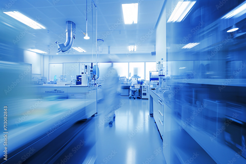 Blurry laboratory background, motion blur science backdrop, depicting ...