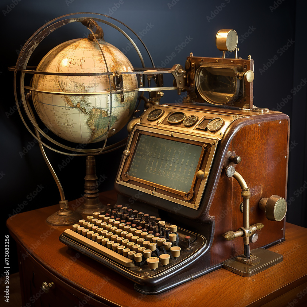 old typewriter with map, vintage typewriter with map, Old typewriter to ...