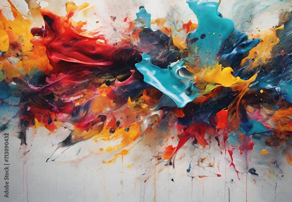 Abstract art where colors, shapes, and textures bombard the senses ...