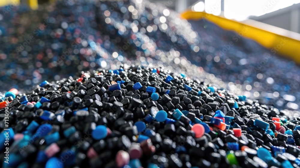 PVC granulate, recycled plastic granules, biodegradable plastic. Placer ...