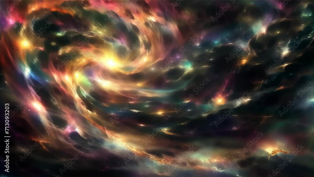 Vidéo Stock Galactic swirl represented in a variety of colors, with ...