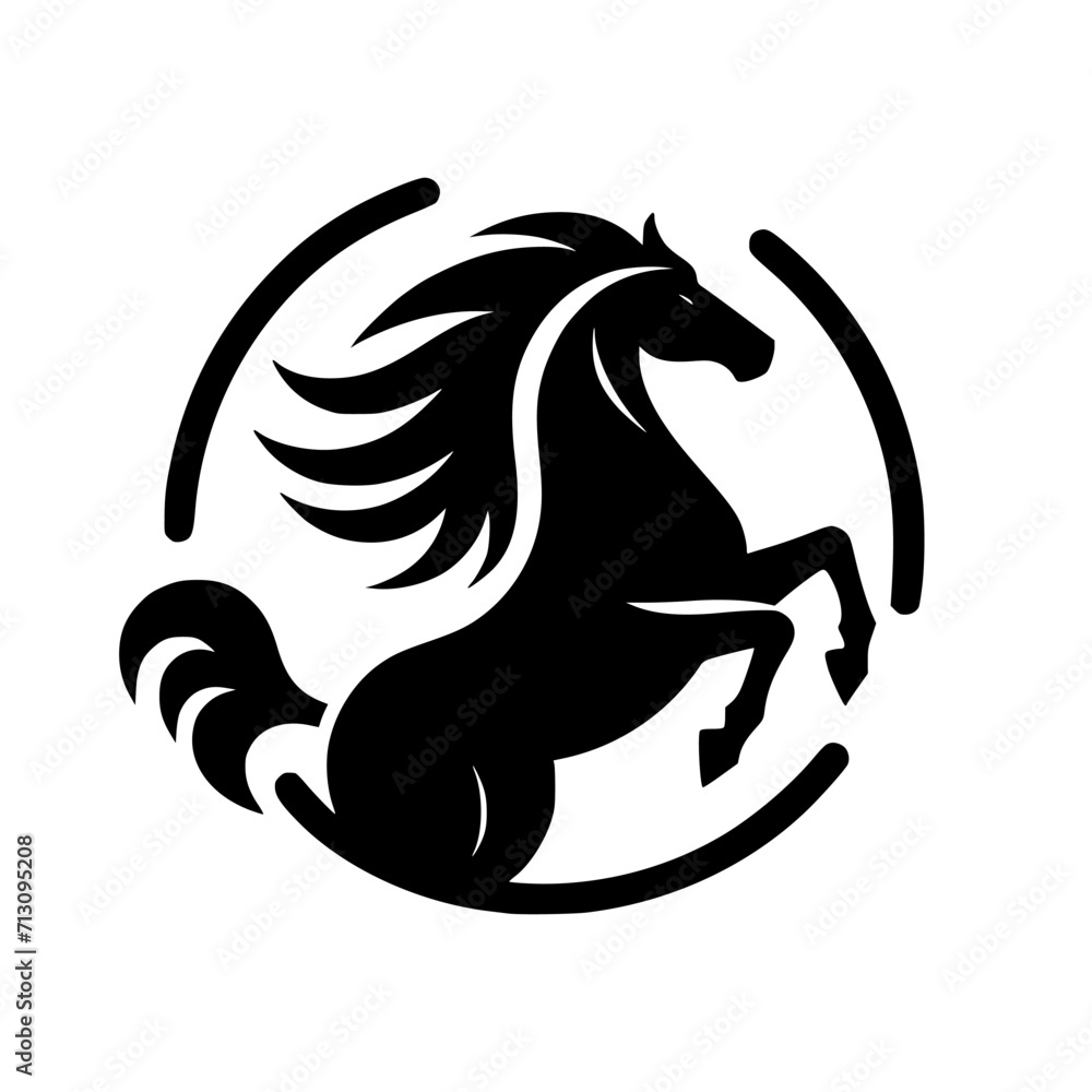 Vecteur Stock High Quality Vector Logo of a Majestic Rearing Horse ...