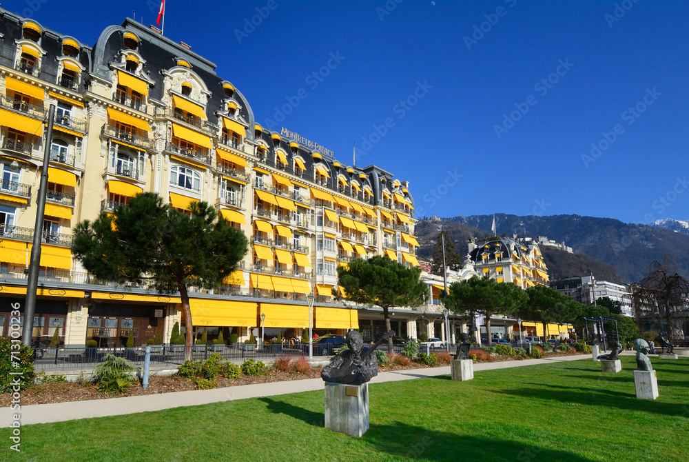 Montreux, Vaud, Switzerland, Europe - 5 star historic hotel Fairmont Le ...