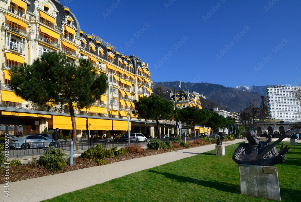 Montreux, Vaud, Switzerland, Europe - 5 star historic hotel Fairmont Le ...