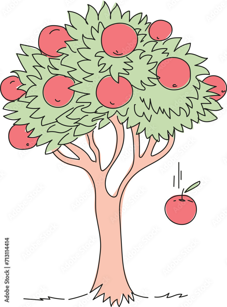 Gravity, falling apple. Isaac newton idea universal law, fall red apple ...