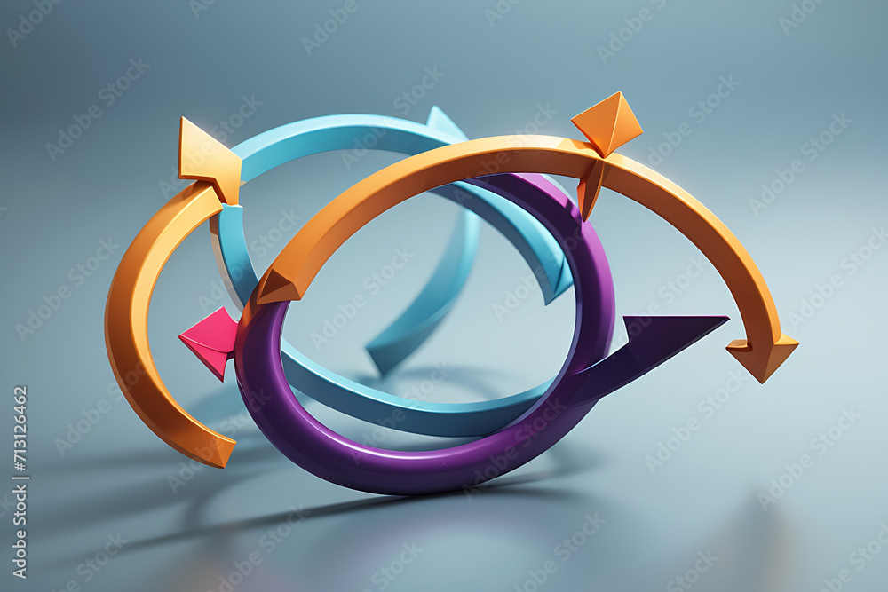 Three rounded arrows form a circle and triangle shape—a simple cycle or ...
