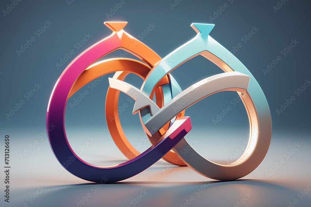 Three rounded arrows form a circle and triangle shape—a simple cycle or ...