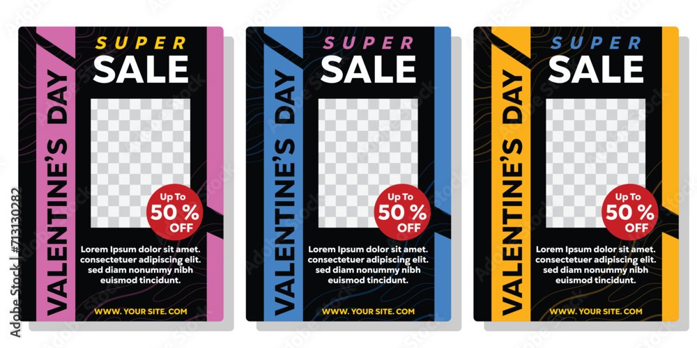 Valentines Day 14 february 2024. Collection Valentine Sales Promotion ...