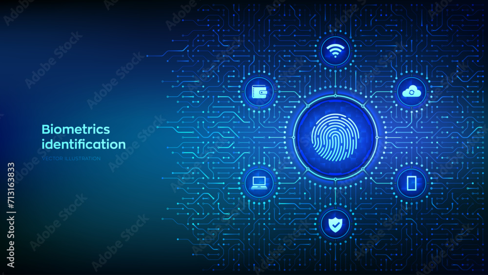 Fingerprint scanning. Biometrics identification. Personal Data ...