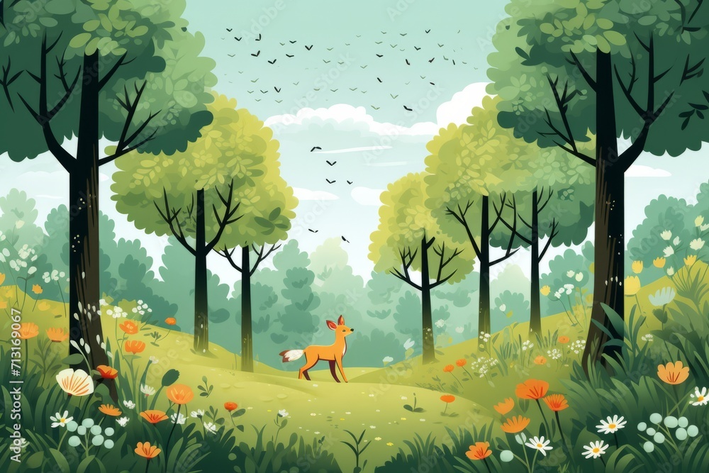 Add a touch of magic to your designs with a cartoon forest landscape ...