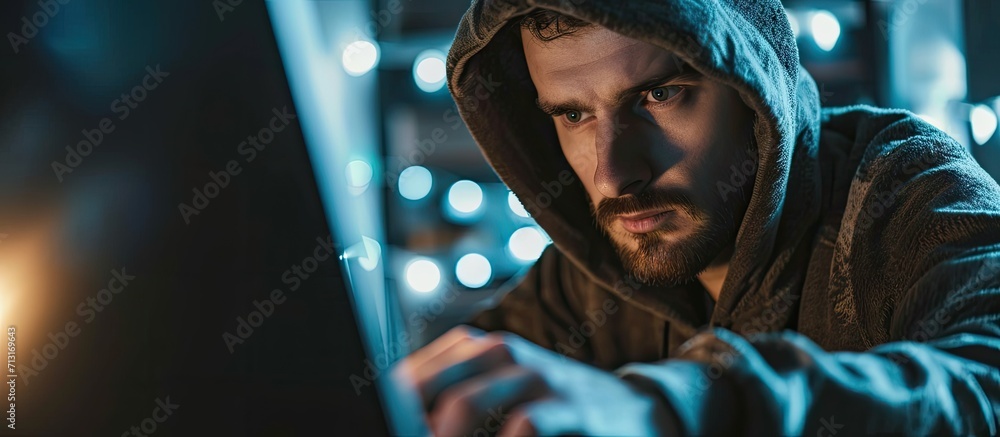 Hacker getting access denied message on computer screen while breaking ... Hacker getting access denied message on computer screen while breaking ...