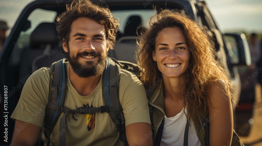 Young Nomadic Couple Traveling World And Getting To Know New Places ...