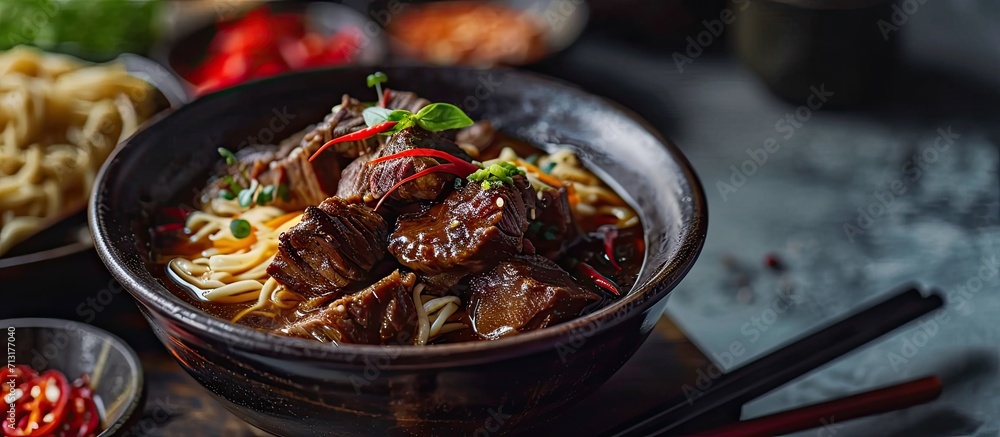 Photo of freshly cooked Filipino food called Beef Pares Mami or tender ...