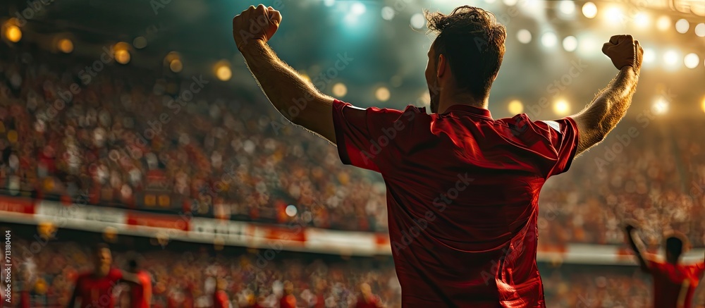 Football World Championship Soccer Player Runs to Kick the Ball Ball on ...