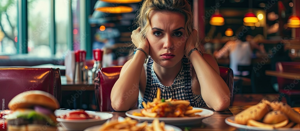 Picky Eater Having Problems Finishing a Course in a Restaurant Unhappy ...