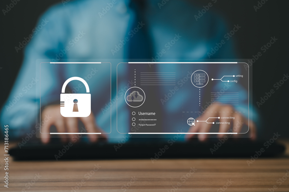 Users enhance cyber protection by typing secure login credentials, incorporating two-factor ...