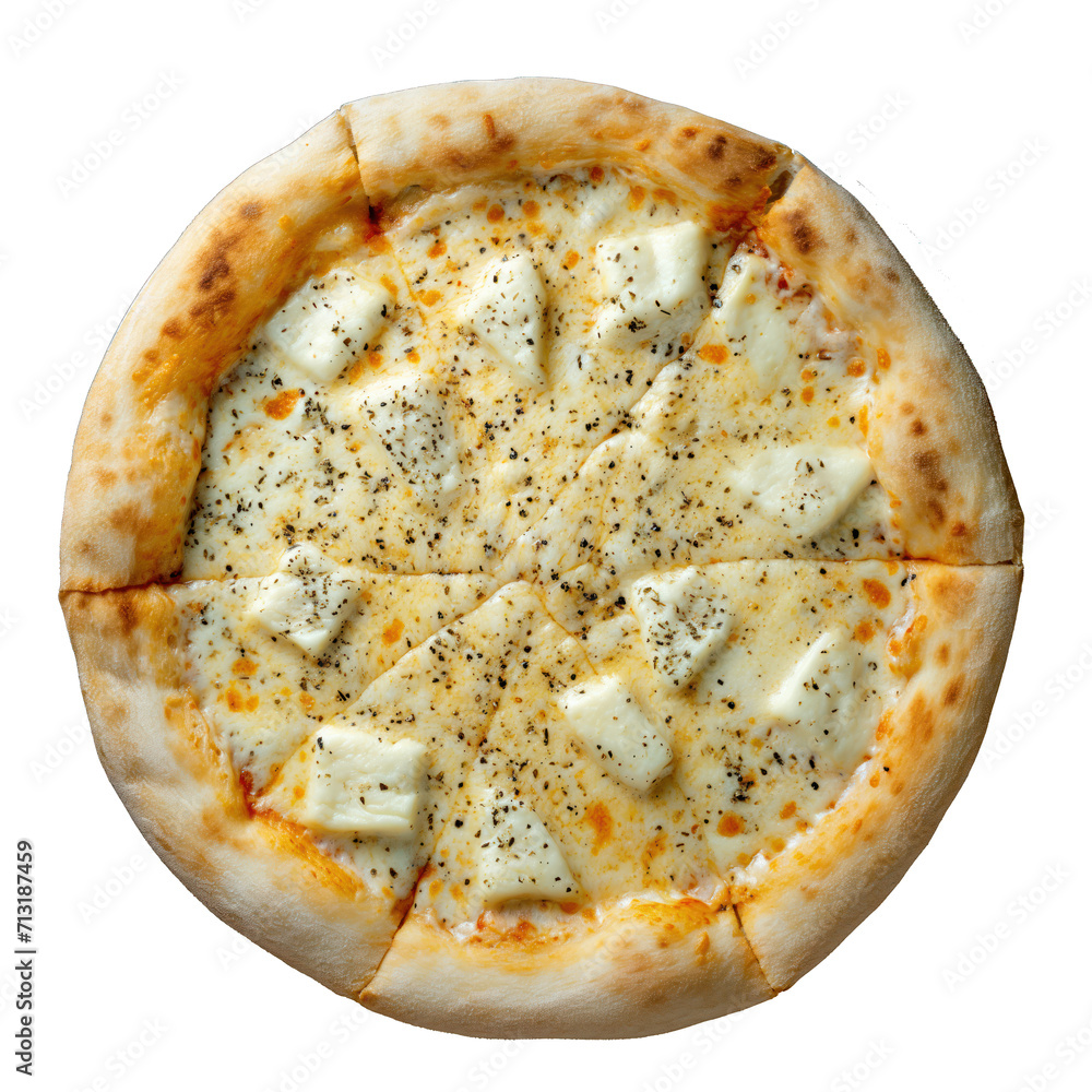 quattro formaggi cheese pizza . Clipart PNG image . Transparent background . Generative AI Stock ...